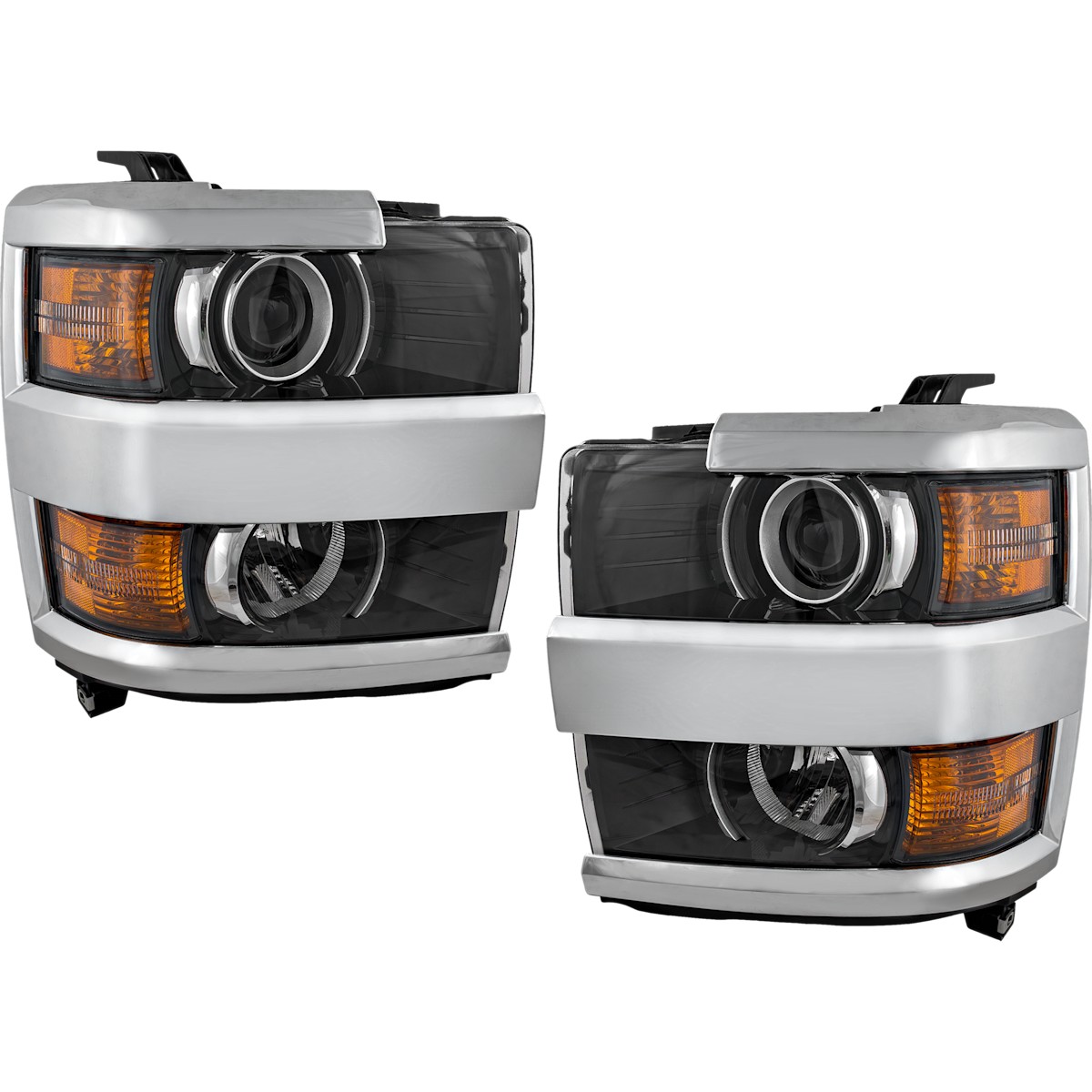 Headlight Set For 2015-2019 Chevy Silverado 2500 LH RH CAPA Clear Lens ...