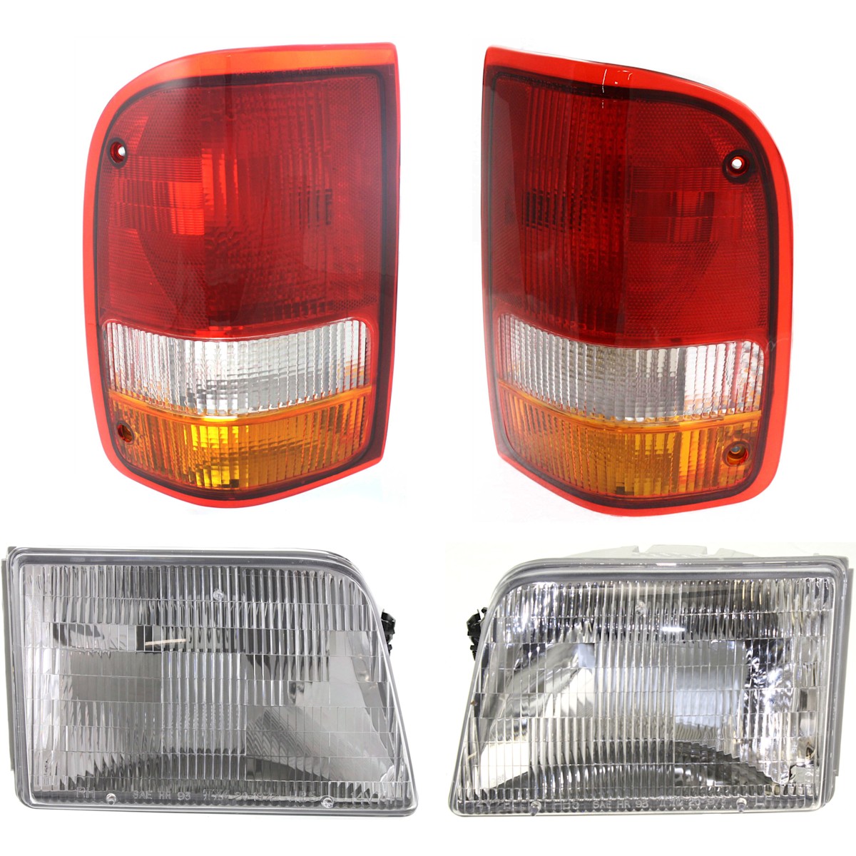 Headlight For 1993-1997 Ford Ranger Driver and Passenger Side With Tail ...