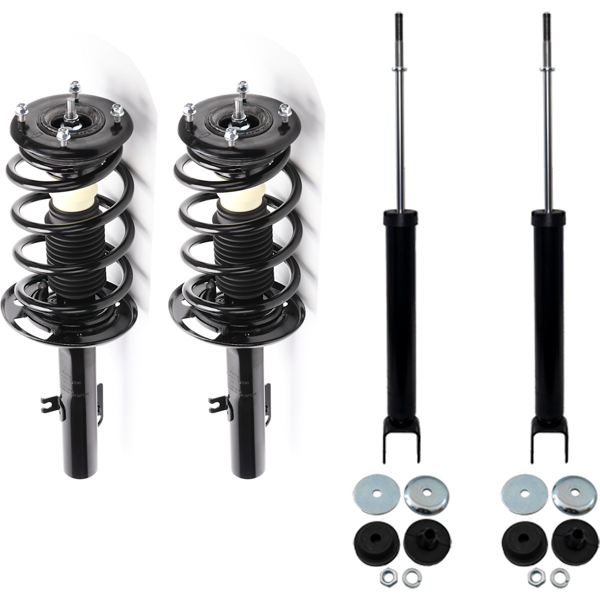 Shock and Fully Loaded Strut Set of 4 Front & Rear Left-and-Right Left ...